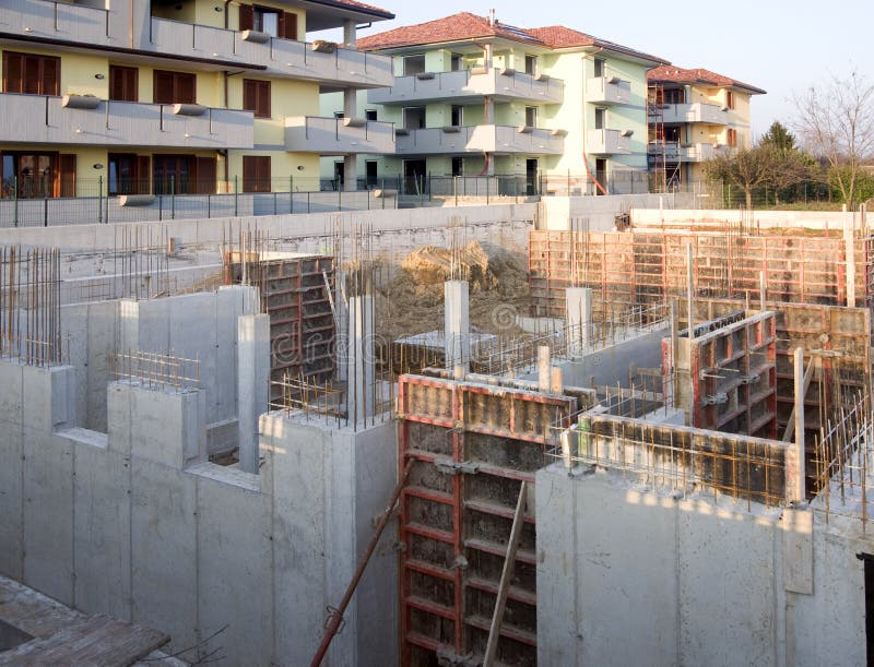 Building foundation stock image. Image of work, real - 19079929