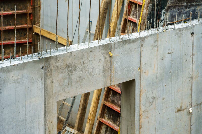 Building Foundation Construction. Monolithic Concrete and Reinforced ...