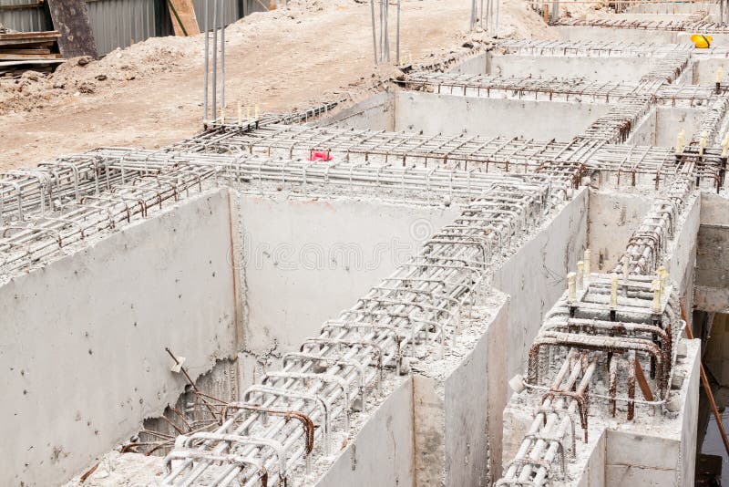 Building Foundation at Construction Site Stock Photo - Image of project ...
