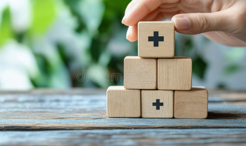 Building a Foundation of Growth with Symbolic Blocks Stock Illustration ...