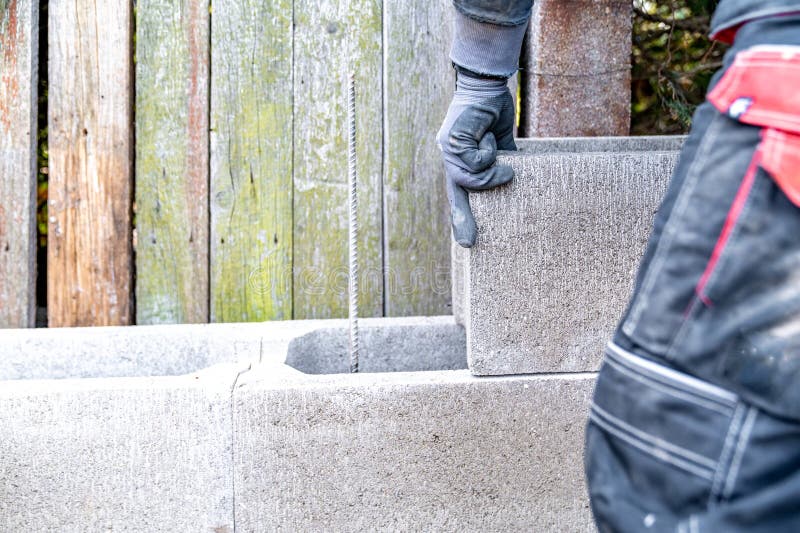 Building the Foundation of a House from a Lost Formwork Stock Image ...