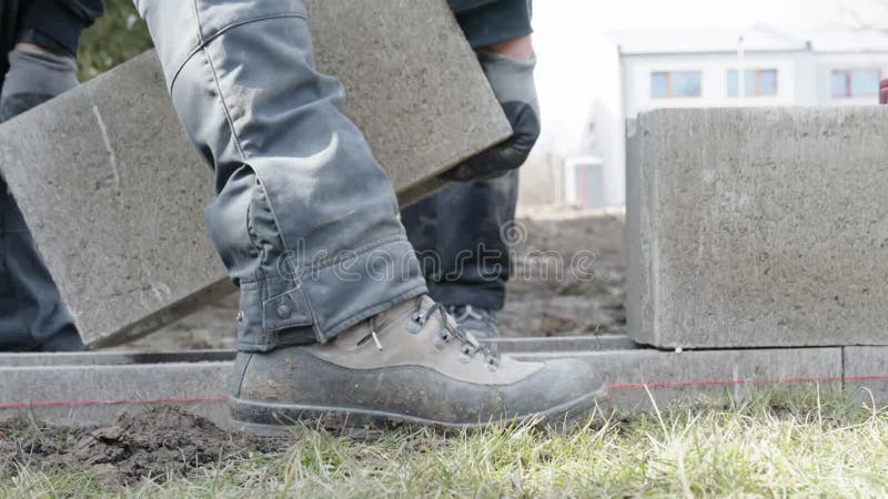 Building the Foundation of a House from a Lost Formwork Stock Video ...
