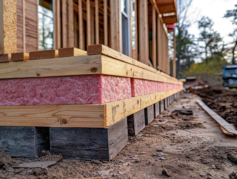 House Foundation Insulation and Framing Detail Stock Illustration ...