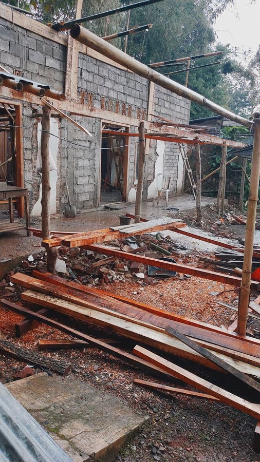 Building the Foundation of an Unfinished House Stock Photo - Image of ...