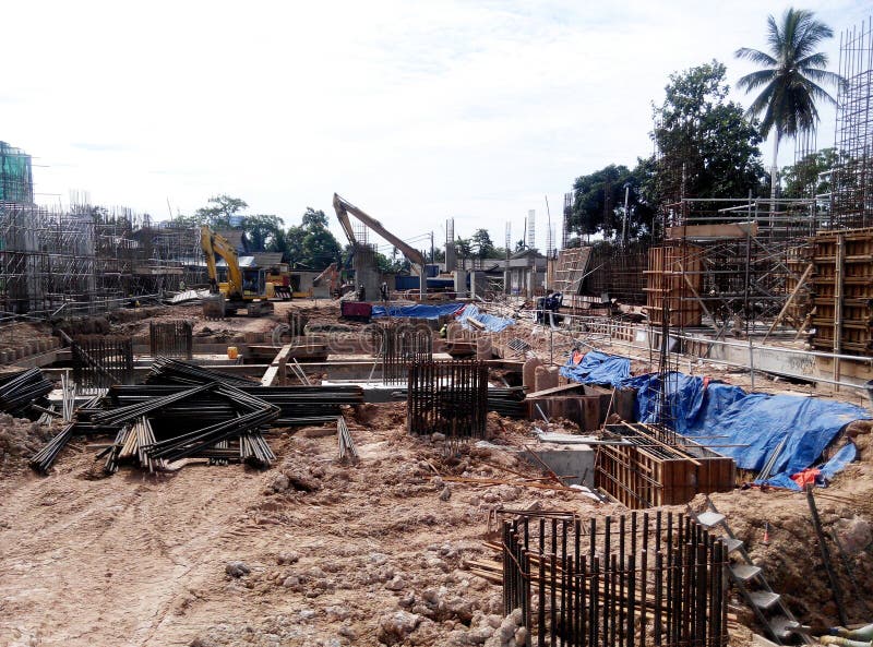 Building Foundation Work at the Construction Site in Kuala Lumpur ...
