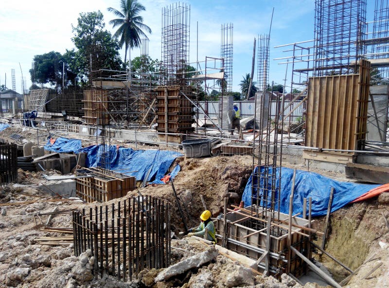 Building Foundation Work at the Construction Site in Kuala Lumpur ...