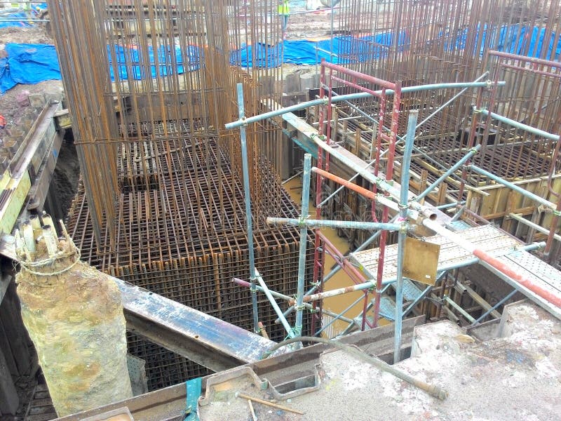 Building Foundation Work at the Construction Site. Editorial Image ...