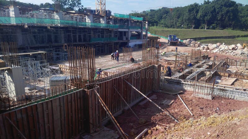 Building Foundation Work at the Construction Site. Editorial Image ...