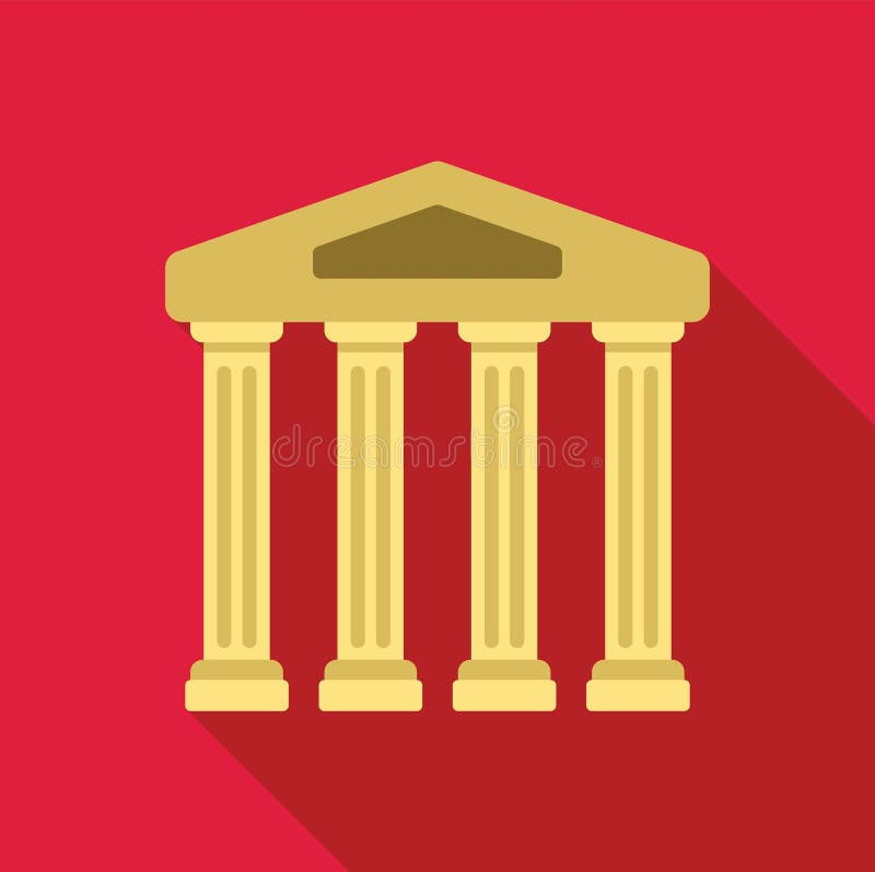 Building with Four Columns and Triangular Pediment Representing Bank or ...