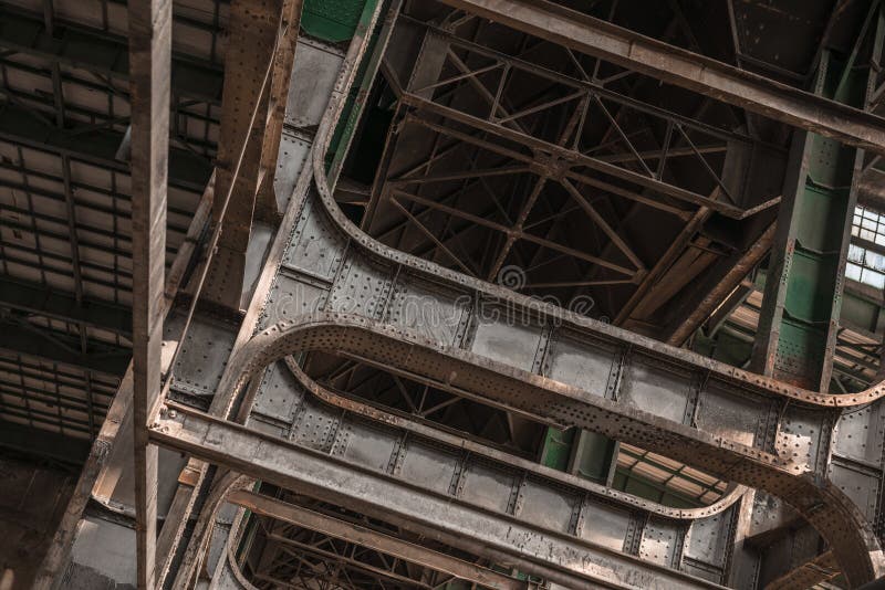 Building Frame Inside Industrial Architecture Stock Image - Image of ...