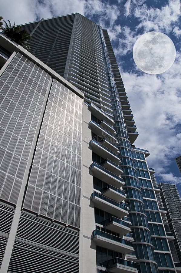 Building and full moon stock photo. Image of buildings - 30895982