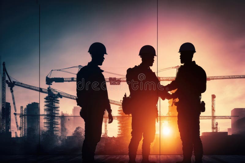 Building the Future: Survey Engineer and Construction Team at Work with ...