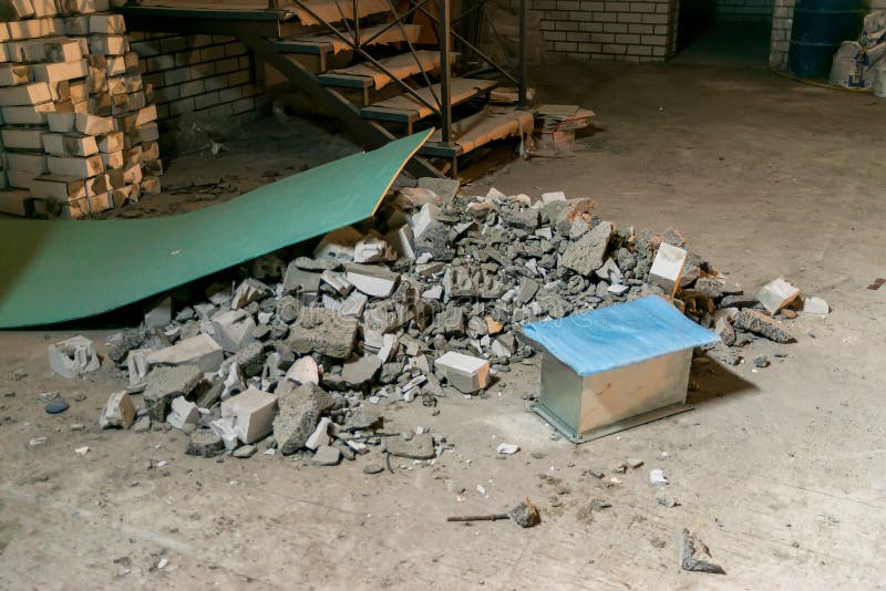Building Garbage in the Building Under Construction Stock Image - Image ...