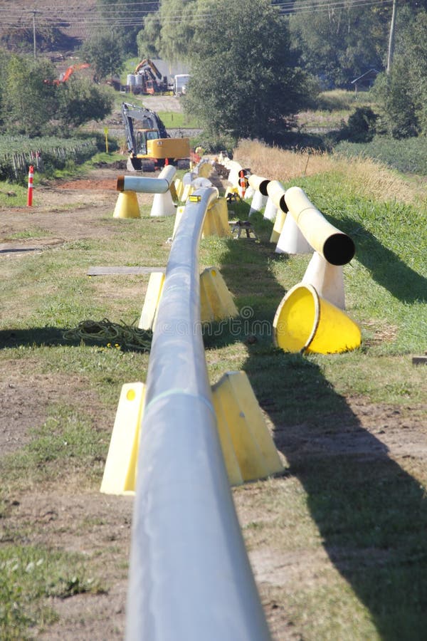 Gas Pipeline in Rural Area stock image. Image of construction - 43578691