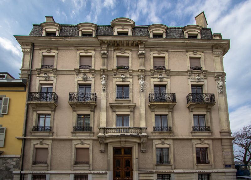 Old Building in Geneva stock photo. Image of center, dumont - 64500086