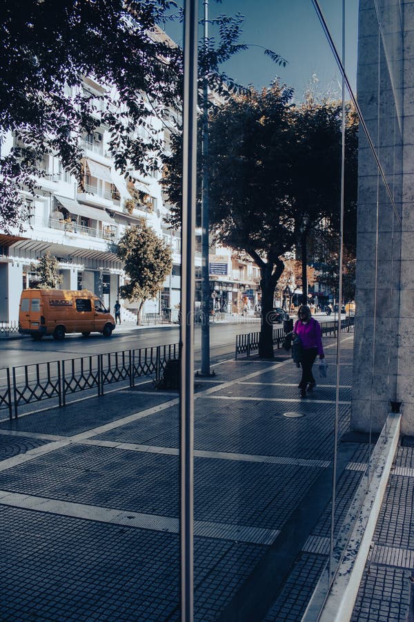 Building glass reflection editorial stock photo. Image of transport ...