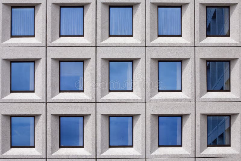 Building with Glass Windows Close Up Stock Image - Image of cement ...