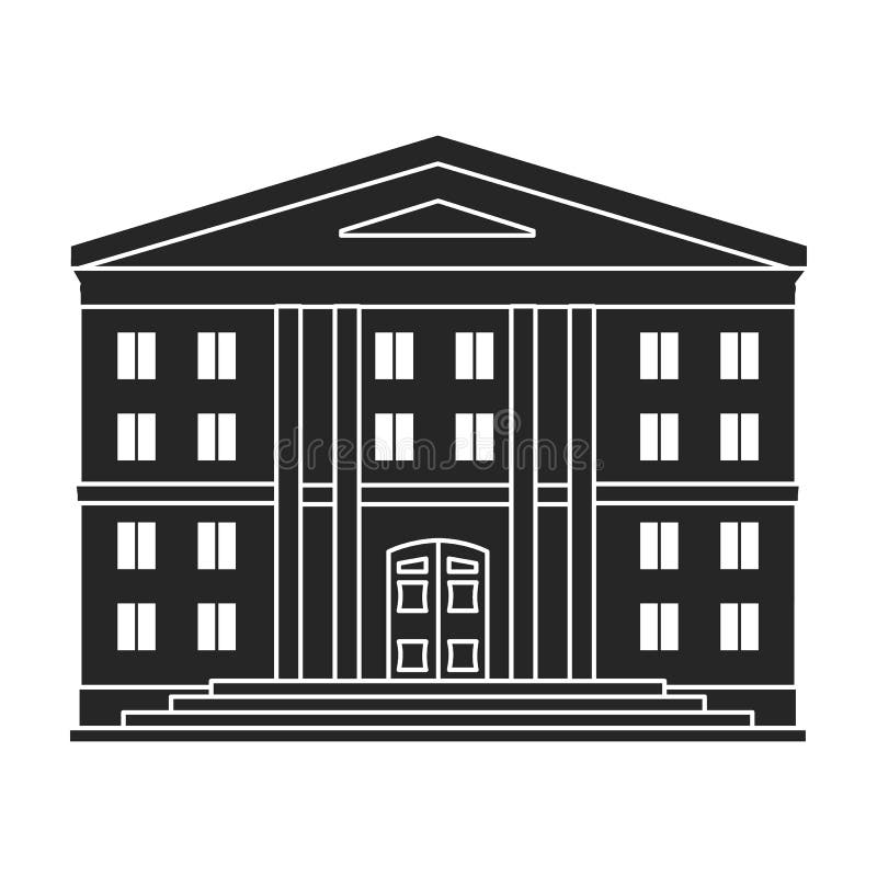 Building of Government Vector Icon.Black Vector Icon Isolated on White ...