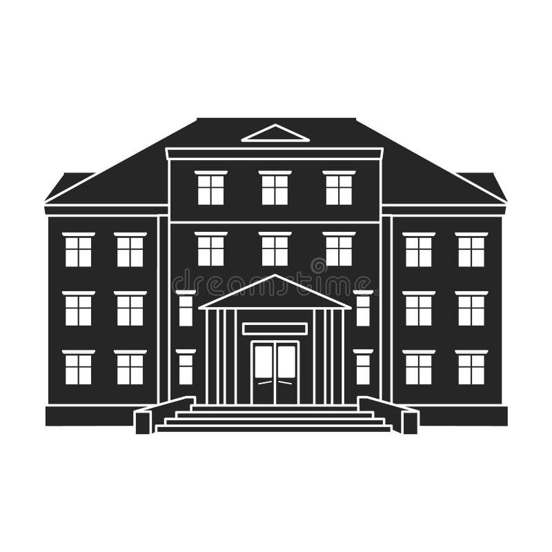 Building of Government Vector Icon.Black Vector Icon Isolated on White ...