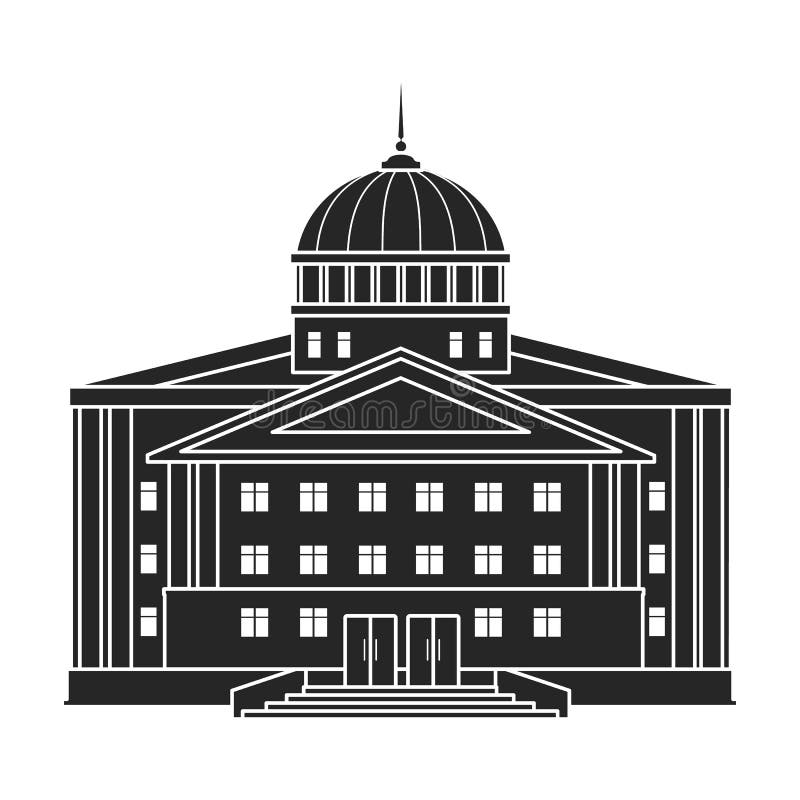 Building of Government Vector Icon.Black Vector Icon Isolated on White ...