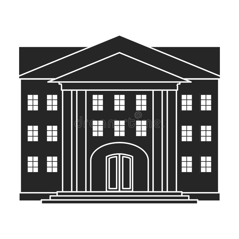 Building of Government Vector Icon.Black Vector Icon Isolated on White ...