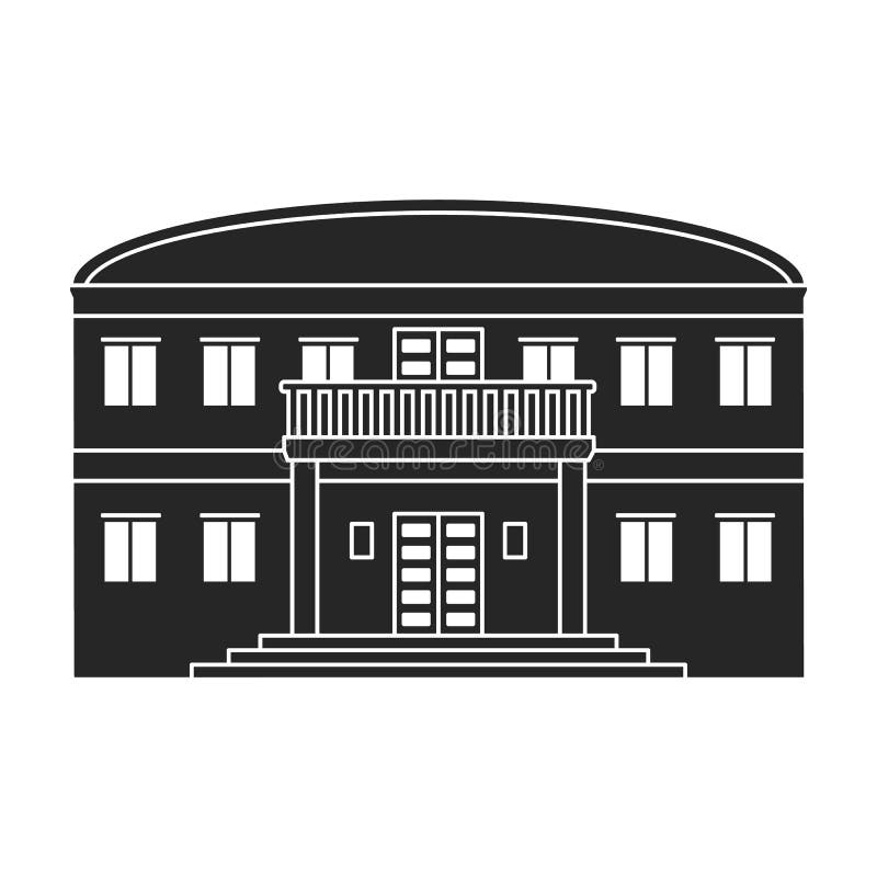 Building of Government Vector Icon.Black Vector Icon Isolated on White ...