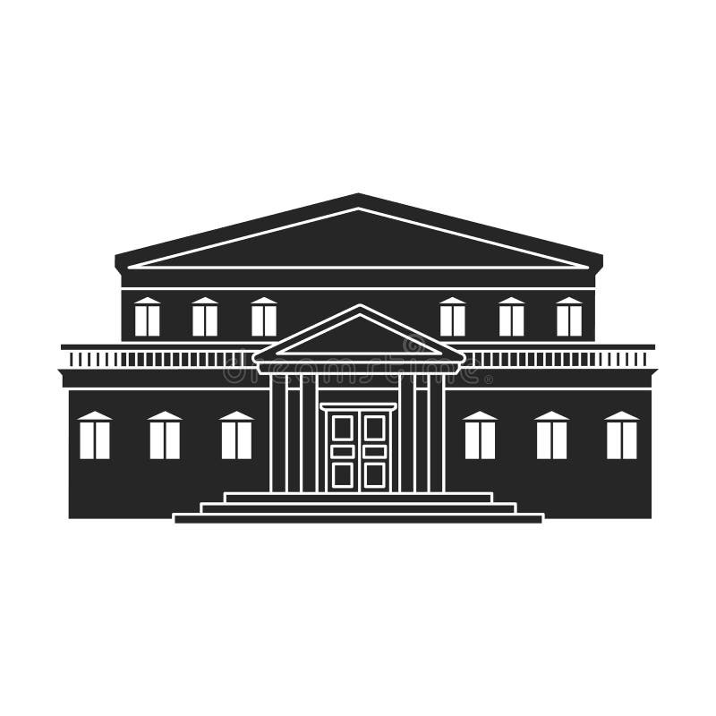 Building of Government Vector Icon.Black Vector Icon Isolated on White ...