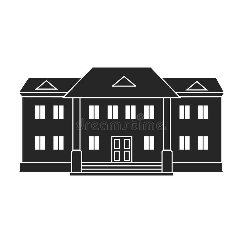 Building of Government Vector Icon.Black Vector Icon Isolated on White ...