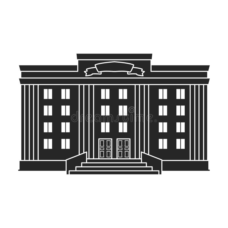 Building of Government Vector Icon.Black Vector Icon Isolated on White ...