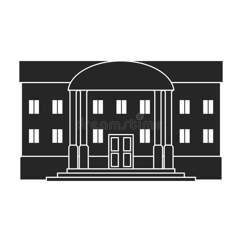 Building of Government Vector Icon.Black Vector Icon Isolated on White ...