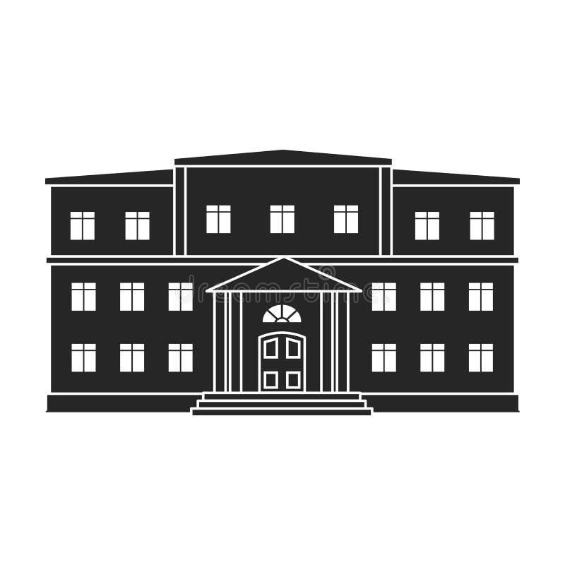 Building of Government Vector Icon.Black Vector Icon Isolated on White ...