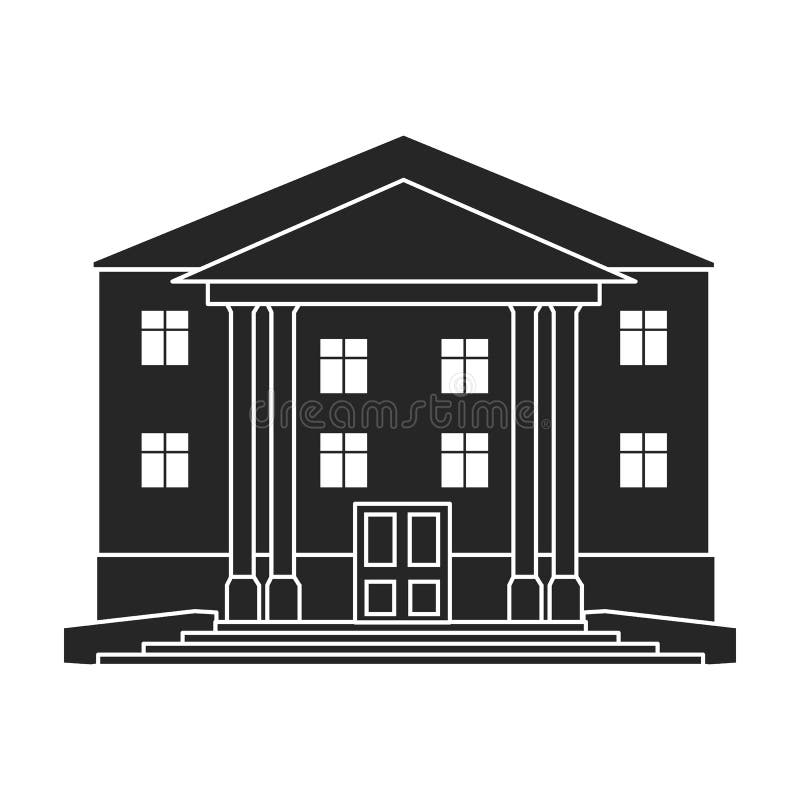 Building of Government Vector Icon.Black Vector Icon Isolated on White ...