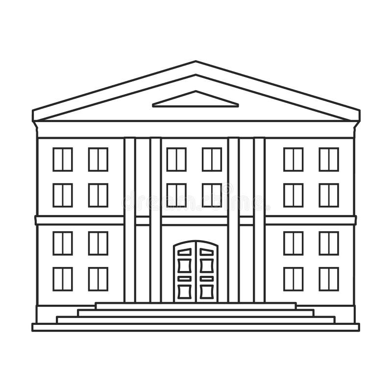 Building of Government Vector Icon.Outline Vector Icon Isolated on ...