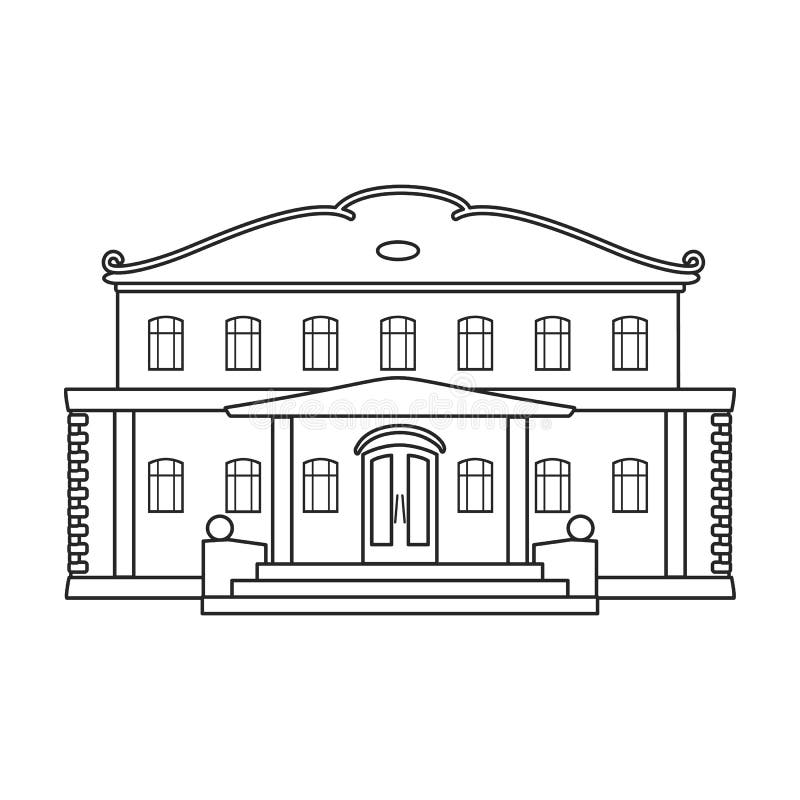 Building of Government Vector Icon.Outline Vector Icon Isolated on ...