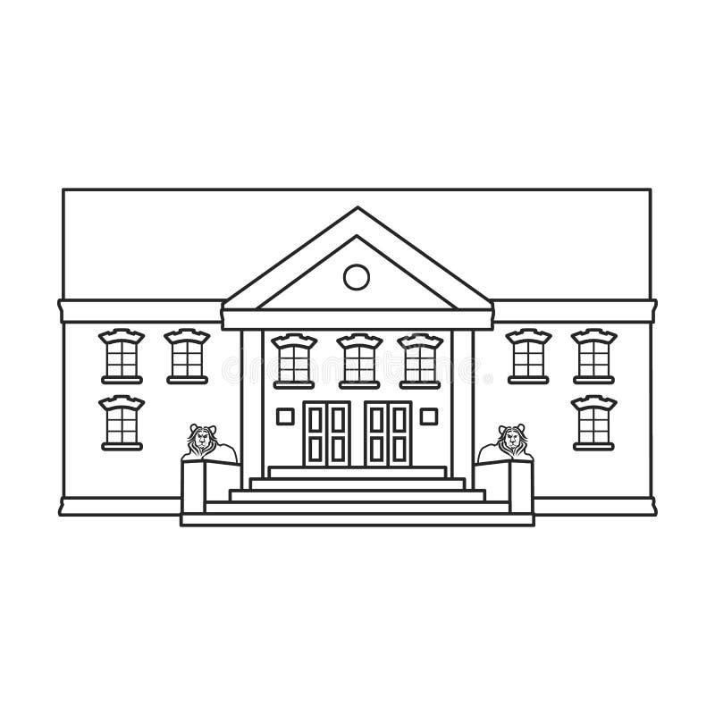 Building of Government Vector Icon.Outline Vector Icon Isolated on ...