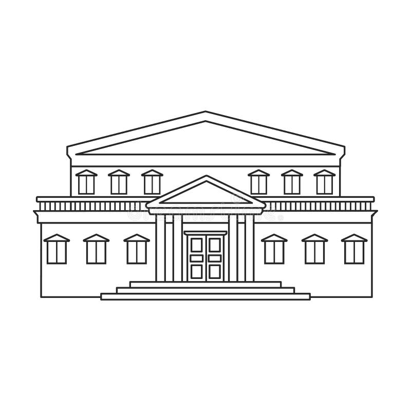 Building of Government Vector Icon.Outline Vector Icon Isolated on ...