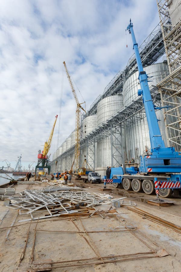 A Group of Granaries for Storing Wheat and Other Cereal Grains. a Row ...