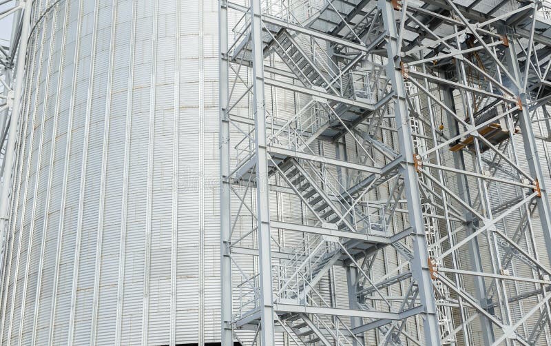 A Group of Granaries for Storing Wheat and Other Cereal Grains. a Row ...
