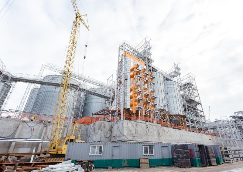 A Group of Granaries for Storing Wheat and Other Cereal Grains. a Row ...