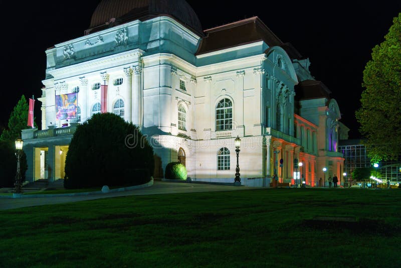 The Building of the Grazer Opera House at Night, Graz, Austria ...
