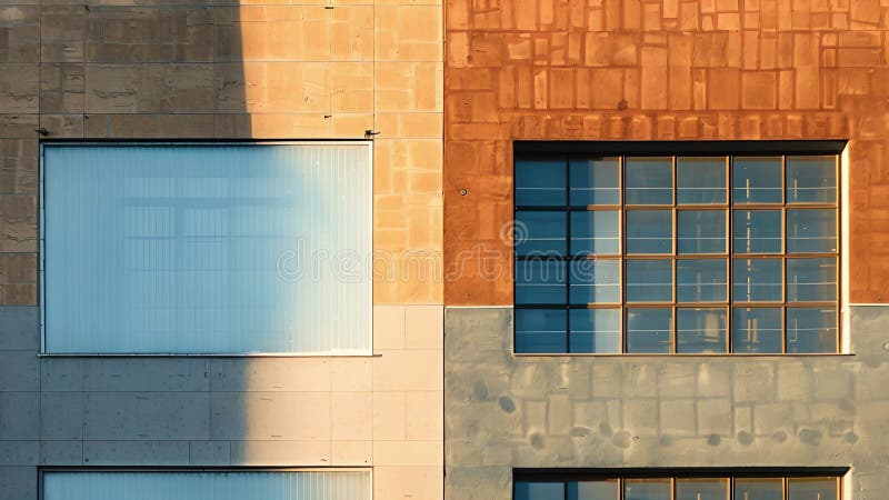 A Building with Half of Its Facade Bathed in Sunlight while the Other ...