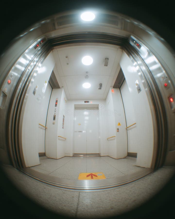 Building Hallway Captured with a Dramatic Fisheye Lens Effect ...