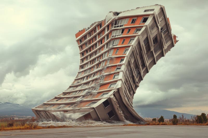 A Building Has Collapsed and is Now in the Shape of a Twisted, Warped ...