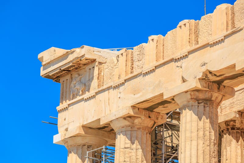 The Building Has a Lot of Columns and is Very Old, Acropolis in Athens ...