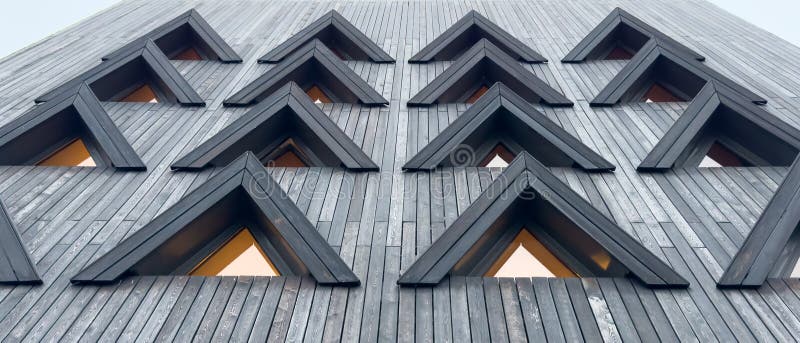 The Building Has a Lot of Windows and a Lot of Triangles Stock Photo ...