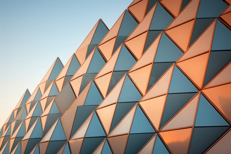 A Building that Has Many Triangles on it Stock Illustration ...