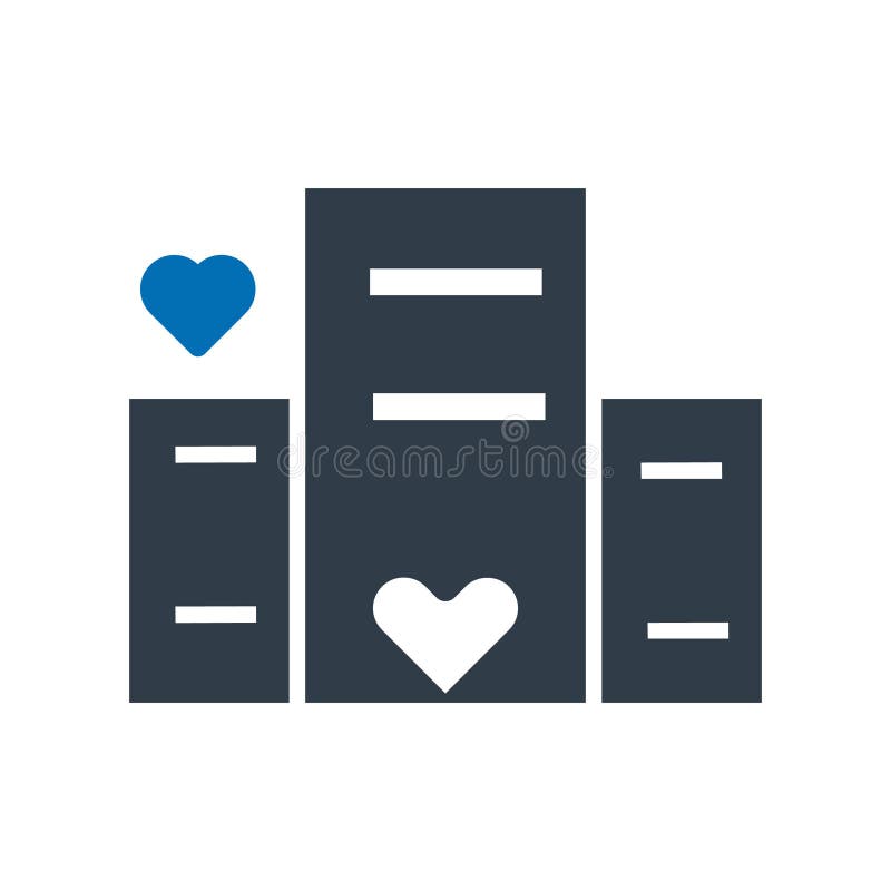 Building with Heart Isolated Vector Icon that Can Be Easily Modified or ...