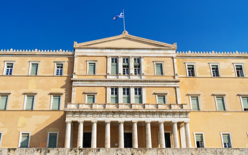 Parliament in Athens. stock image. Image of facade, attica - 132672711