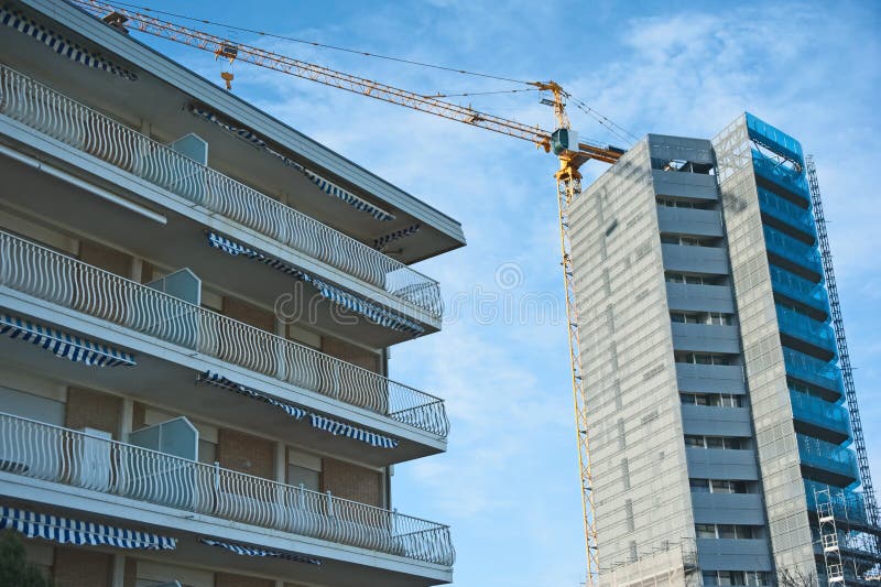 Building high rise hotels stock image. Image of concrete - 25232983