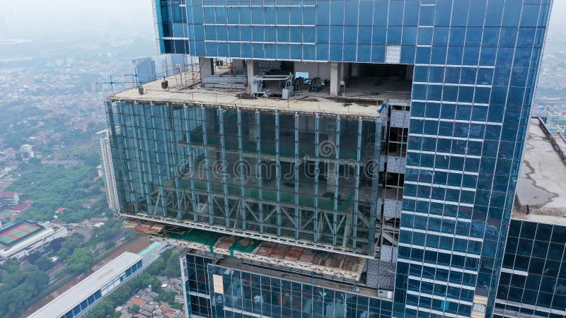 Building a High-rise Building, View of a Skyscraper Under Construction ...